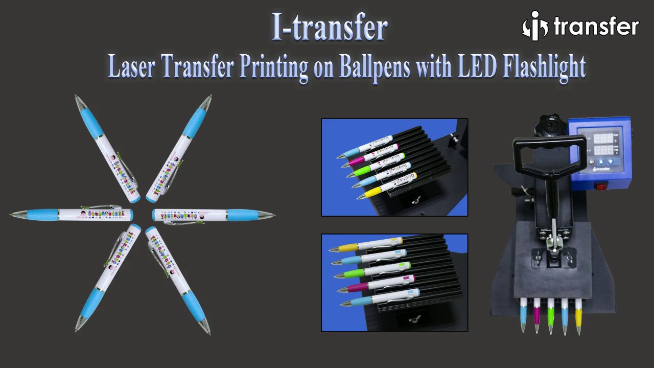 i-Transfer® LED Light Ballpoint Pen laser Printing Tutorial - YouTube