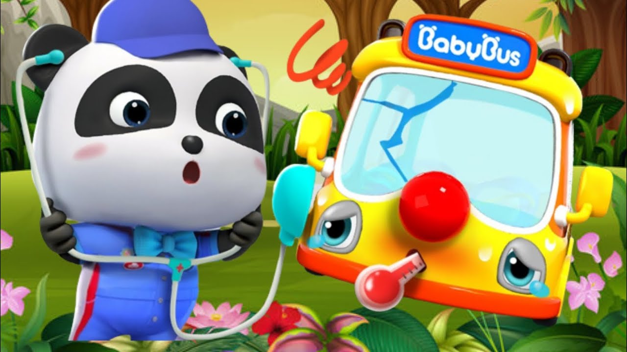Baby bus। baby panda। baby panda health checkup cartoon।kids cartoon ...