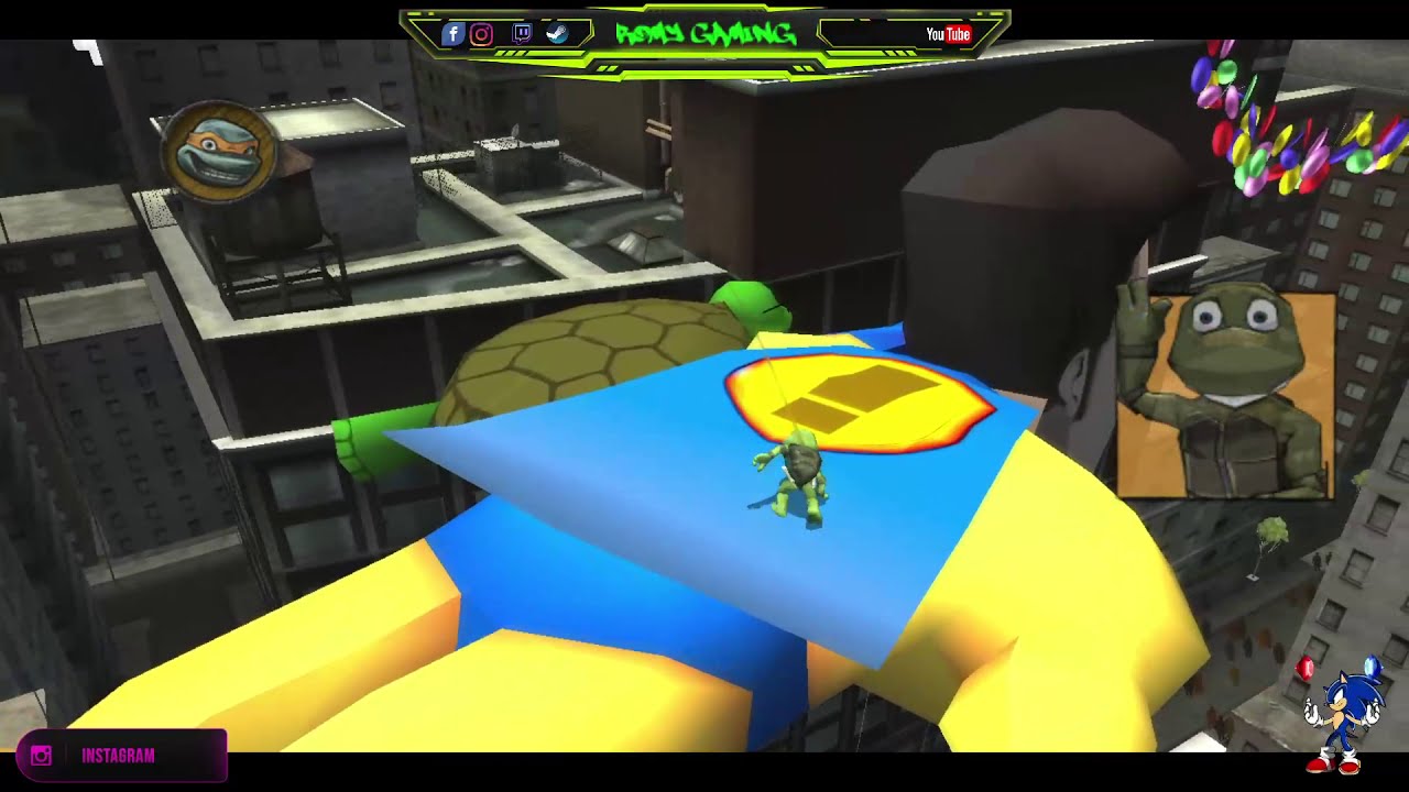TMNT Movie Game Walkthrough Mission 4 [Cowabunga Carl Getaway] - YouTube