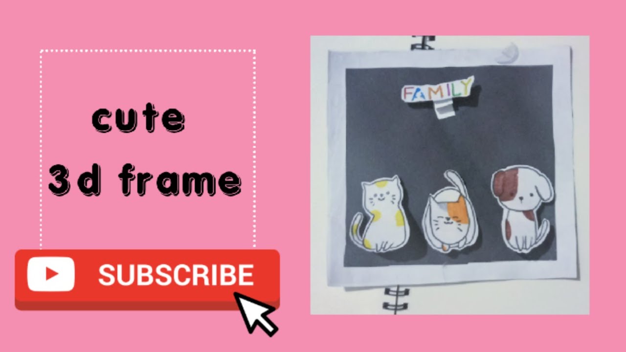 3d frame craft work with paper in colour pencils - YouTube