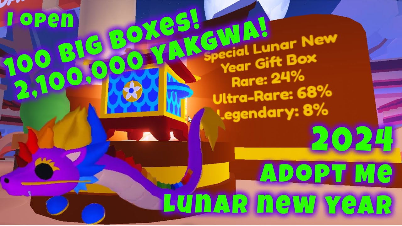 100 BIG Lunar Boxes opened in Adopt Me, Lunar New Year, 2024! - YouTube