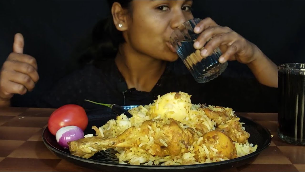 EATING CHICKEN BIRYANI - YouTube