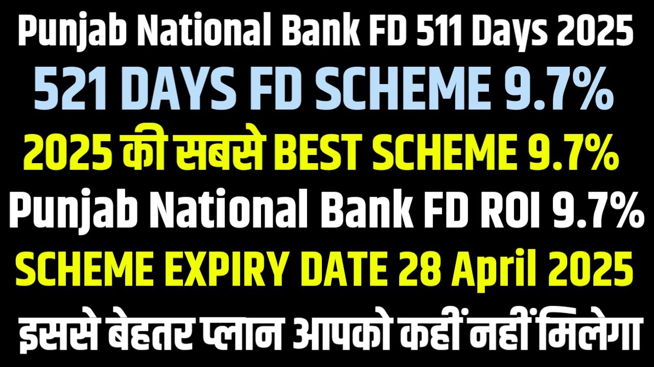 Punjab National Bank Fixed Deposit Interest Rates 2025 । PNB Fd ...