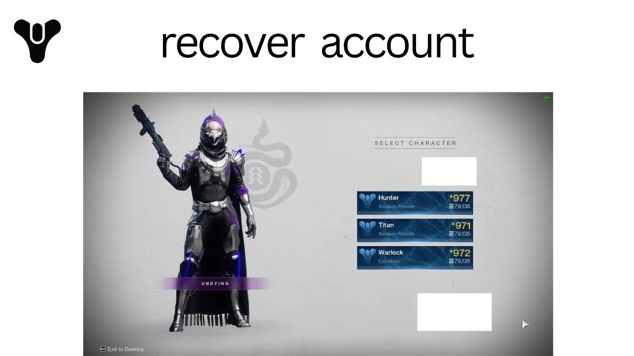 How to Recover Destiny 2 Account - YouTube