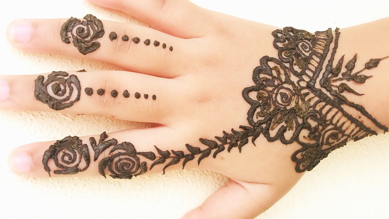 Baby Girl Mehandi Design|| mehndi design for kids hand - YouTube