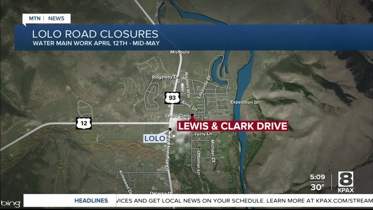 Lolo roads to close for water main work - YouTube