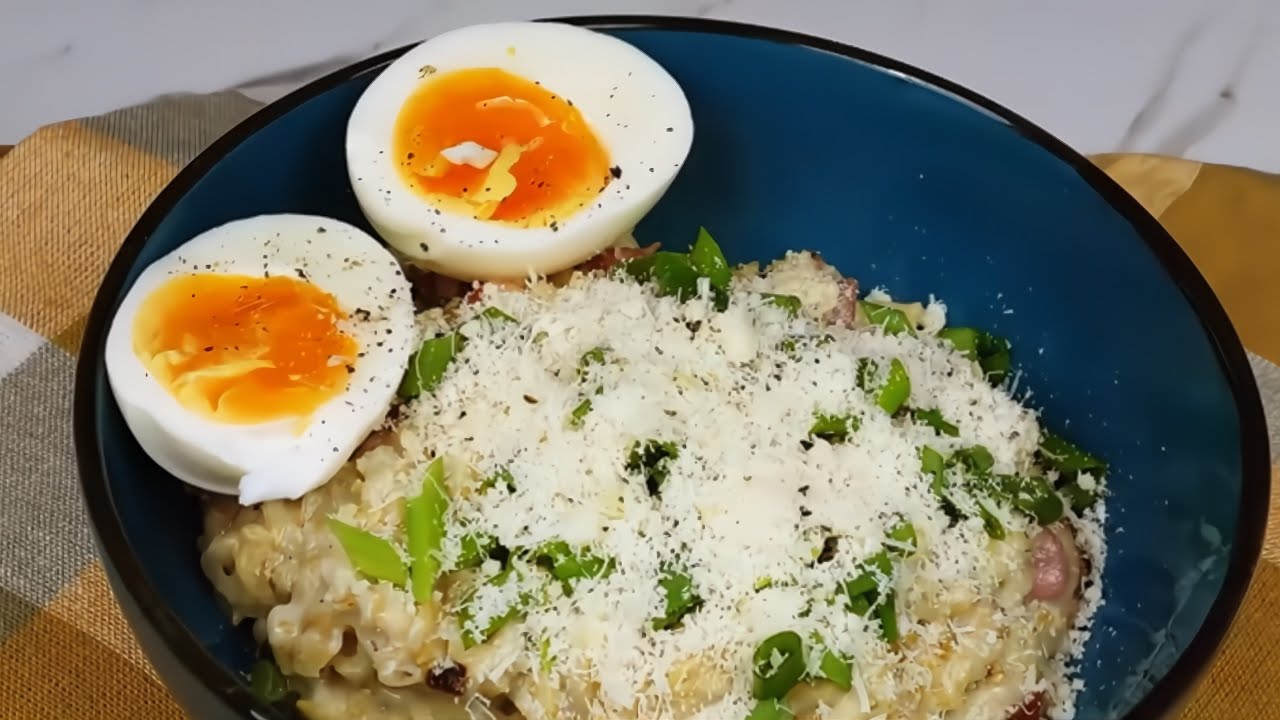 The Bacon, Cheese & Egg Party: Savory Oatmeal Twist - YouTube