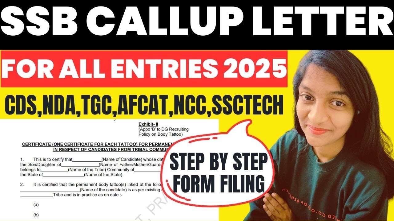 HOW TO FILL SSB CALLUP LETTER 2025 | SSC TECH, TES, NDA, NCC, OTA ...