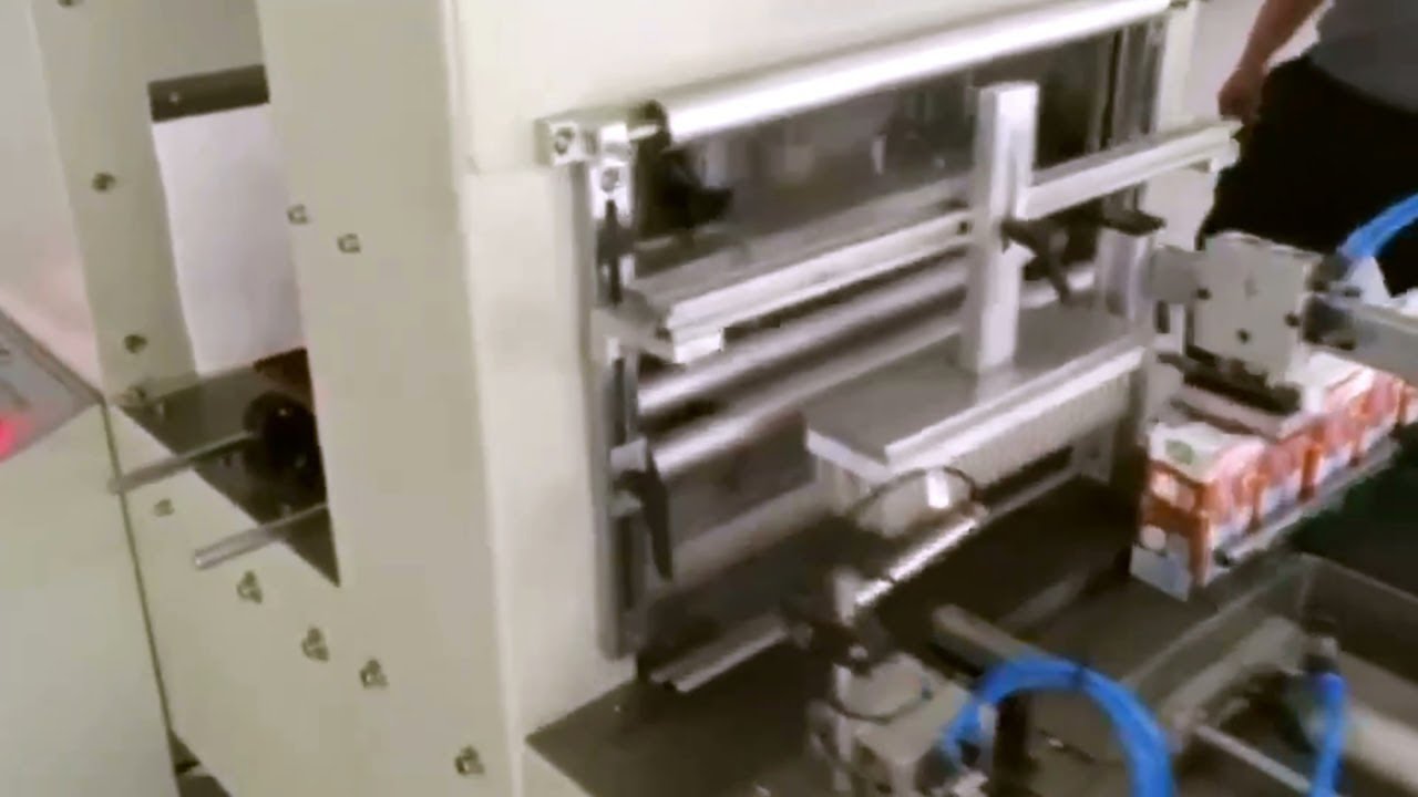 Milk box packaging machine automatic boxes packs film sealing wrapping ...