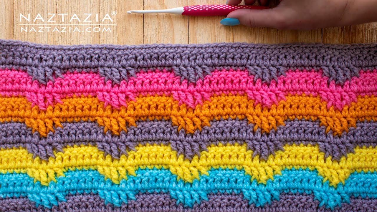 HOW to CROCHET TEXTURED WAVE STITCH - Easy Pattern for a Scarf Blanket ...
