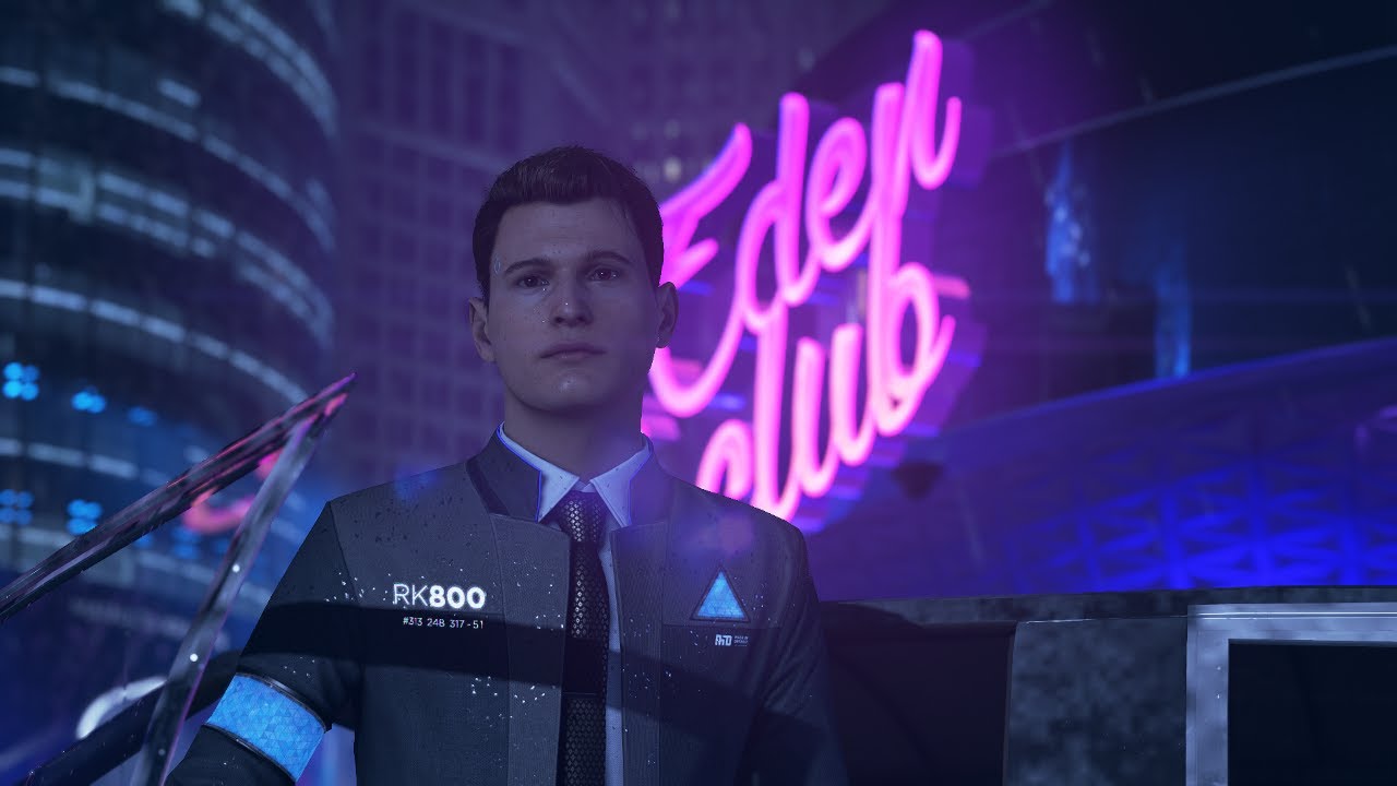 DBH | Screenshot of RK800 at the Eden Club - YouTube