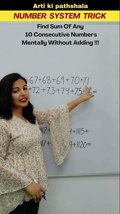Add 10 Consecutive Numbers Mentally😇 Number System Trick #maths #shorts #artikipathshala # ...
