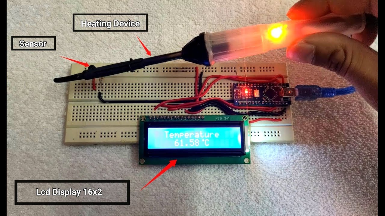 How To Make Digital Thermometer Using Arduino Temperature Sensor Youtube