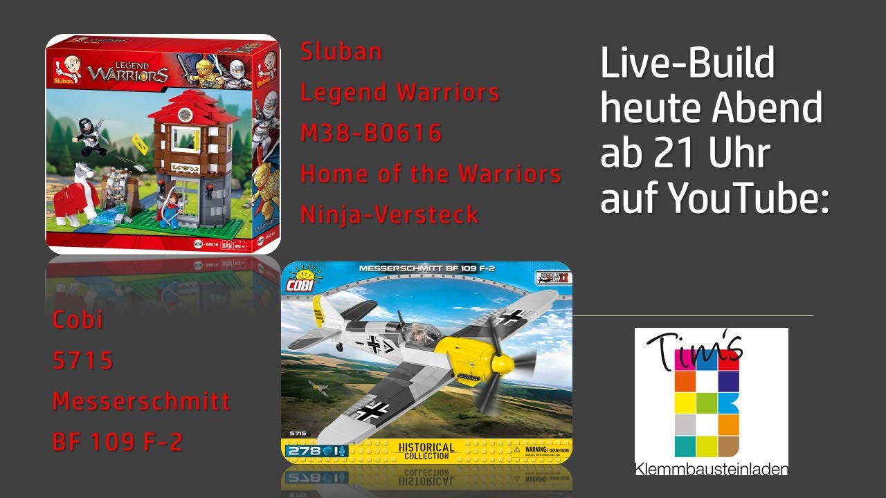 Live-Build: Cobi - 5715 - Messerschmitt BF109 F-2 und Sluban - M38 ...