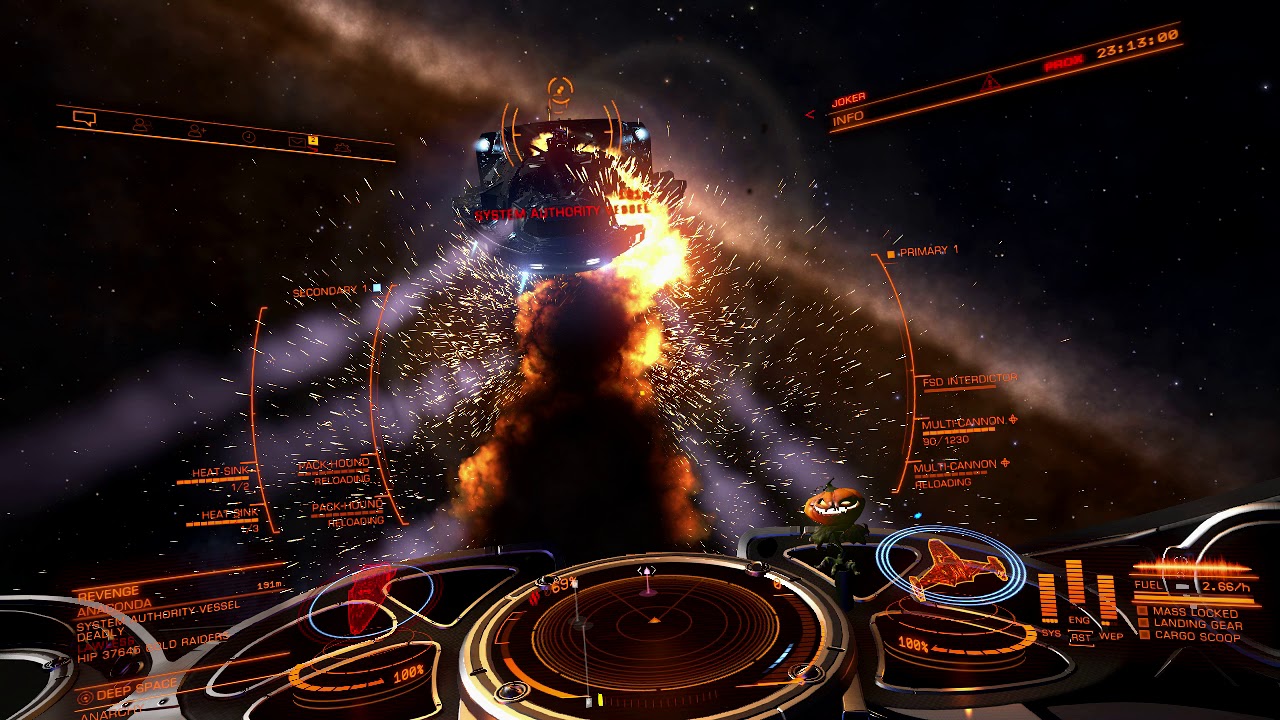 EliteDangerous Police Anaconda npc v Clipper - YouTube