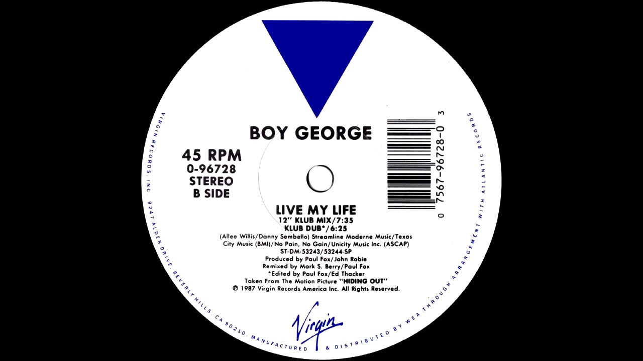 Boy George - Live My Life (Klub Dub Mix) 1987 - YouTube