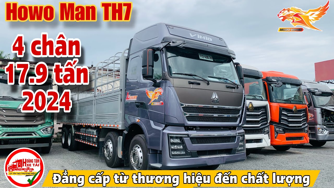 Review chi tiết HOWO MAN TH7 LUXYURY 4 CHÂN 17T9 thùng bạt 9m7 2024 ...