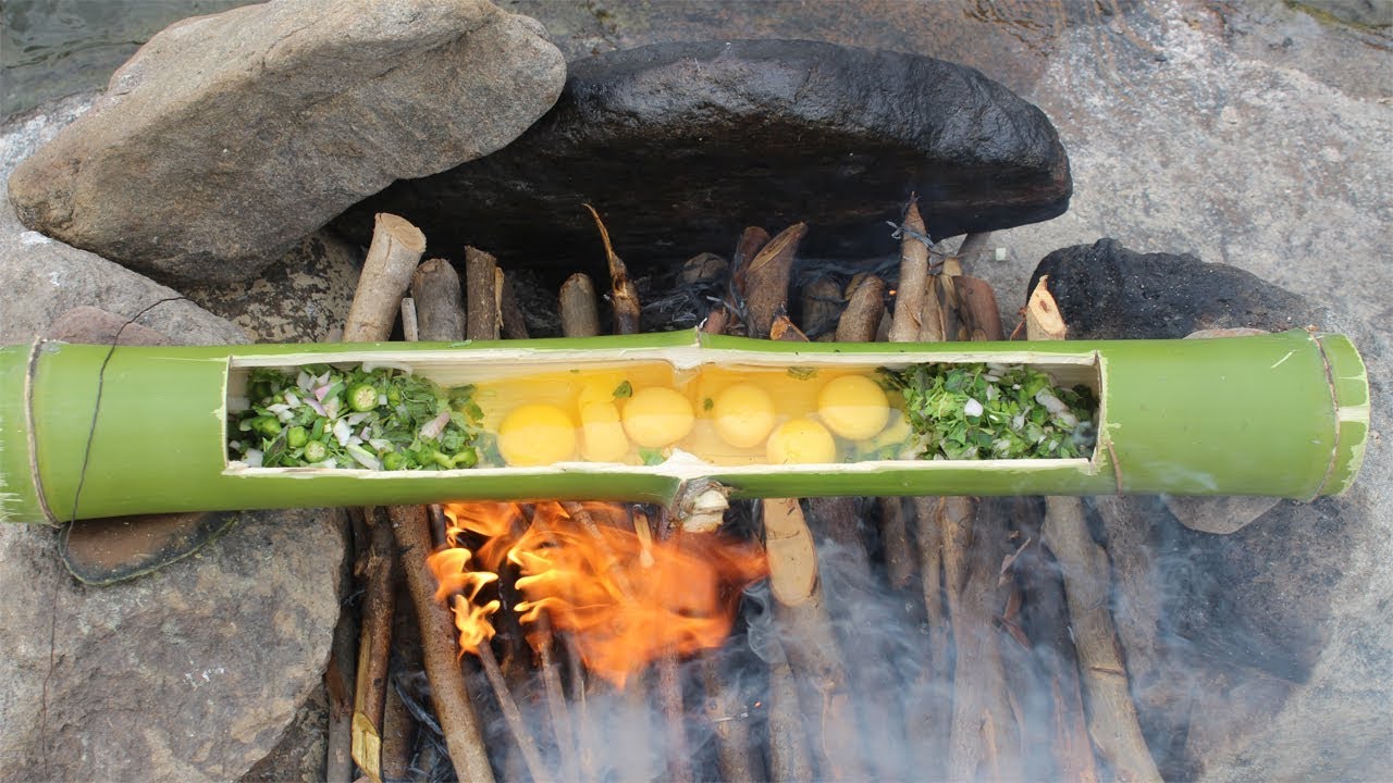 Traditional Cooking - Egg Cooking Using Bamboo|Village Boys Egg Cooking ...