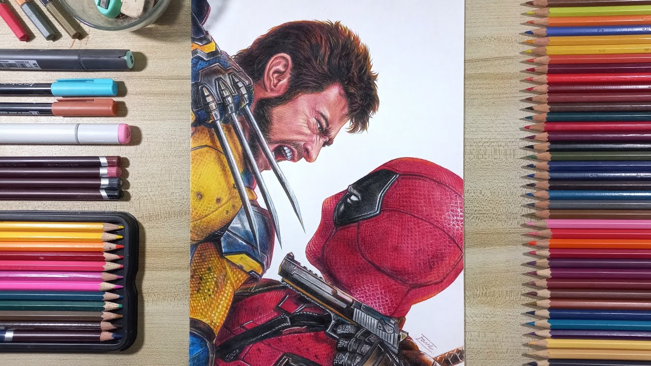 Drawing Deadpool vs Wolverine | Fame Art - YouTube