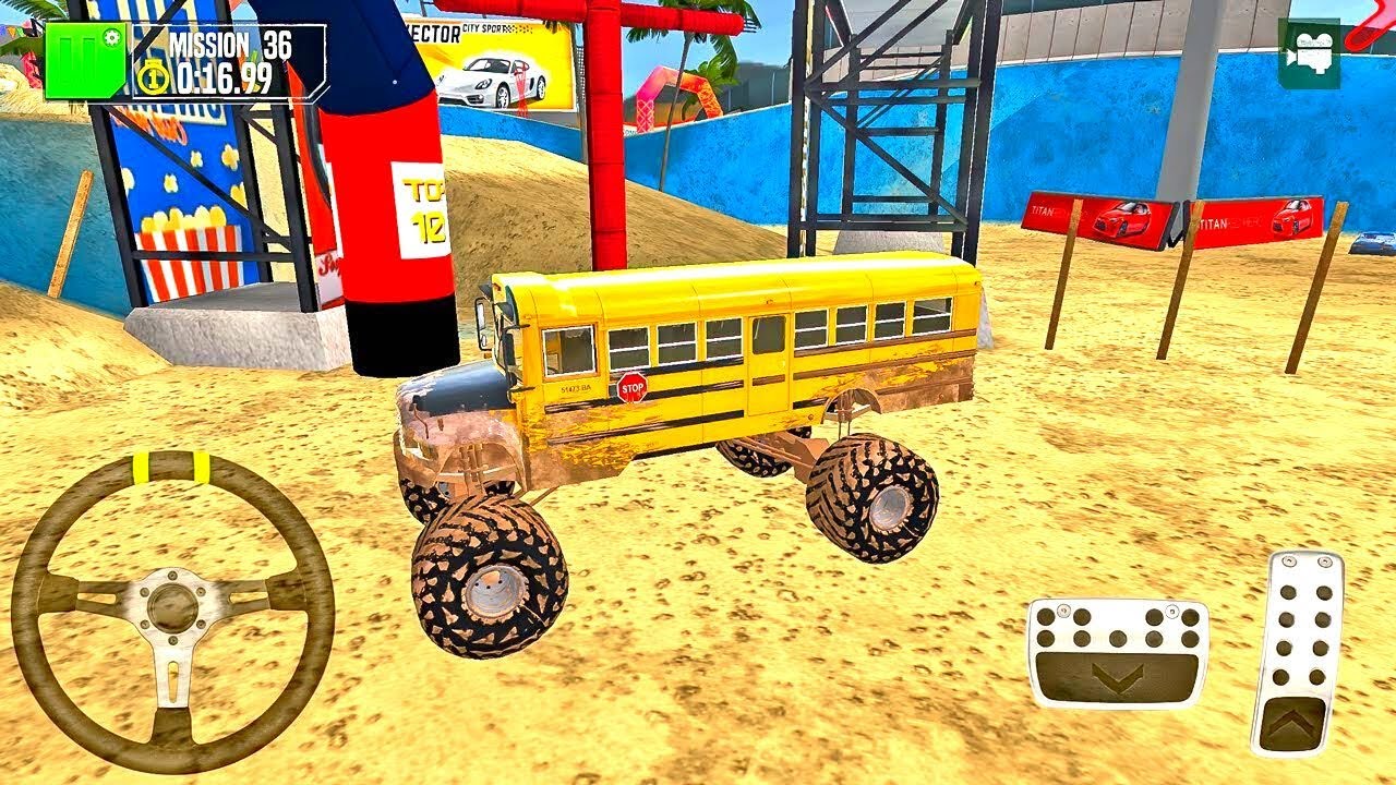 Monster School Bus Driving - Monster Truck XT Airport Derby - YouTube