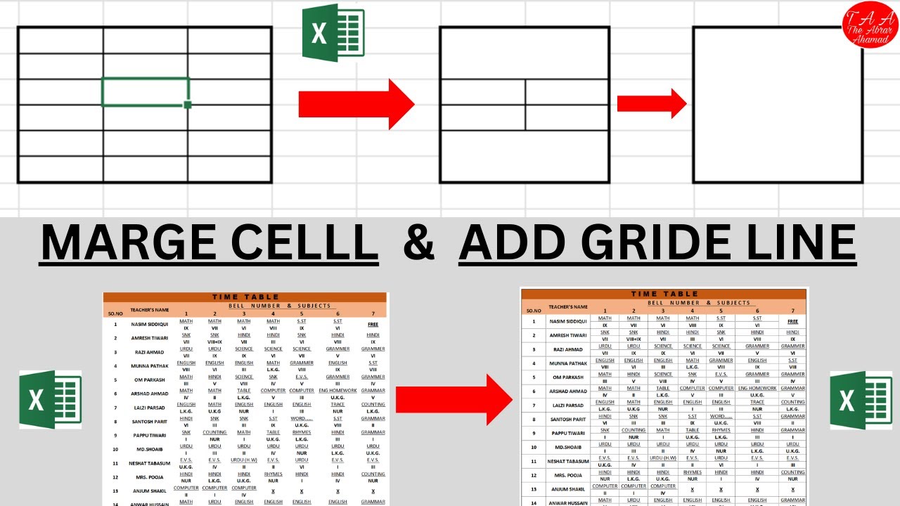 How To Marge Cell In Excel How To Add Gride Line In Excel Cell How To Marge Cell In Excel How To Add Gride Line In Excel Cell