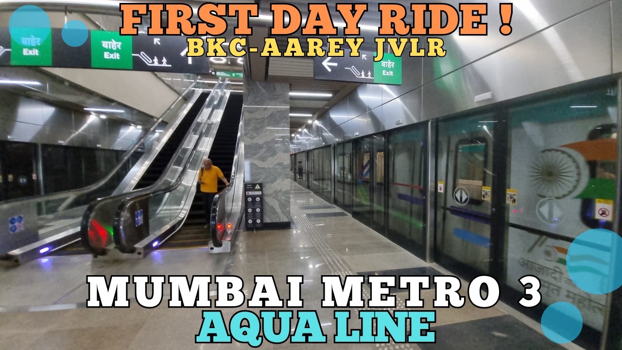 Aqua Line BKC To Aarey Full Ride Details| All Station Arrival ...