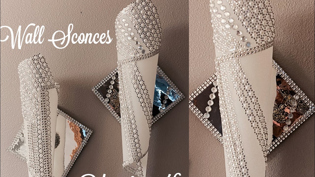 She created wall sconces using plastic chopping mat#Dollar Tree - YouTube