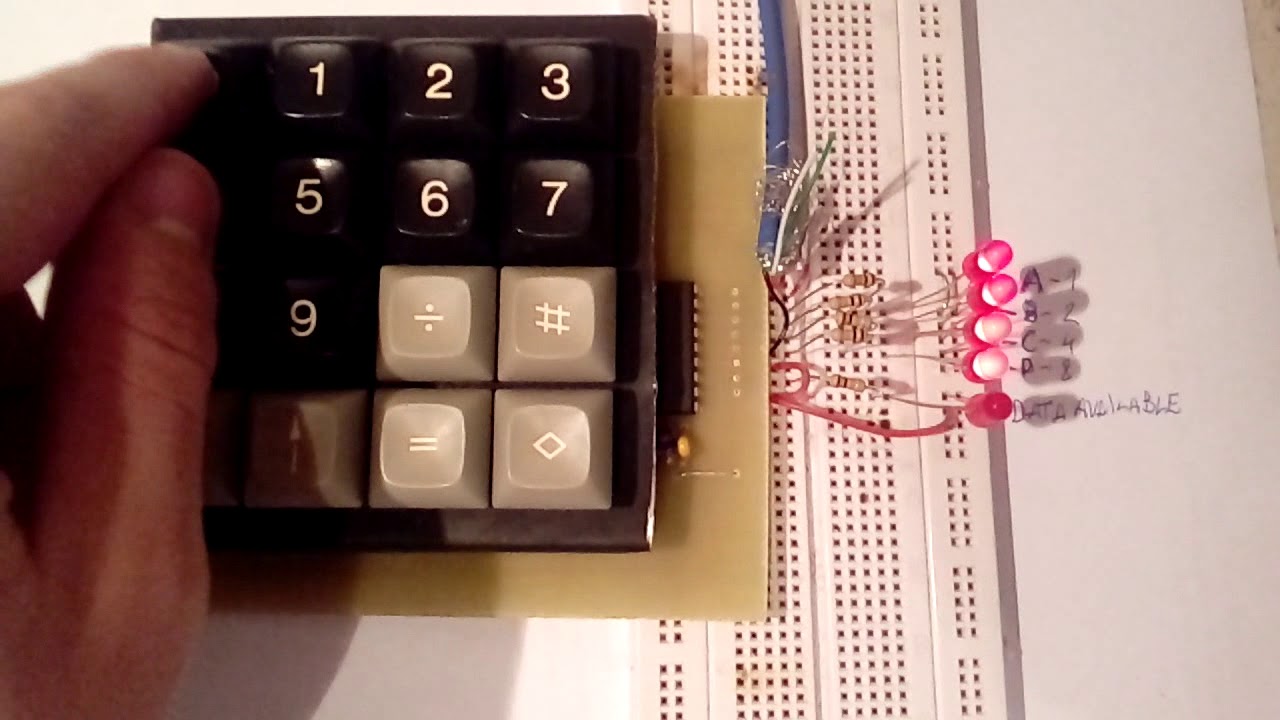 Matrix Keypad 74C922 Test 1 - YouTube