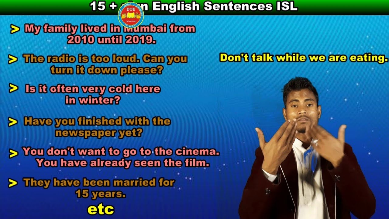 15 + Sign English Sentences: ISL -16 - YouTube