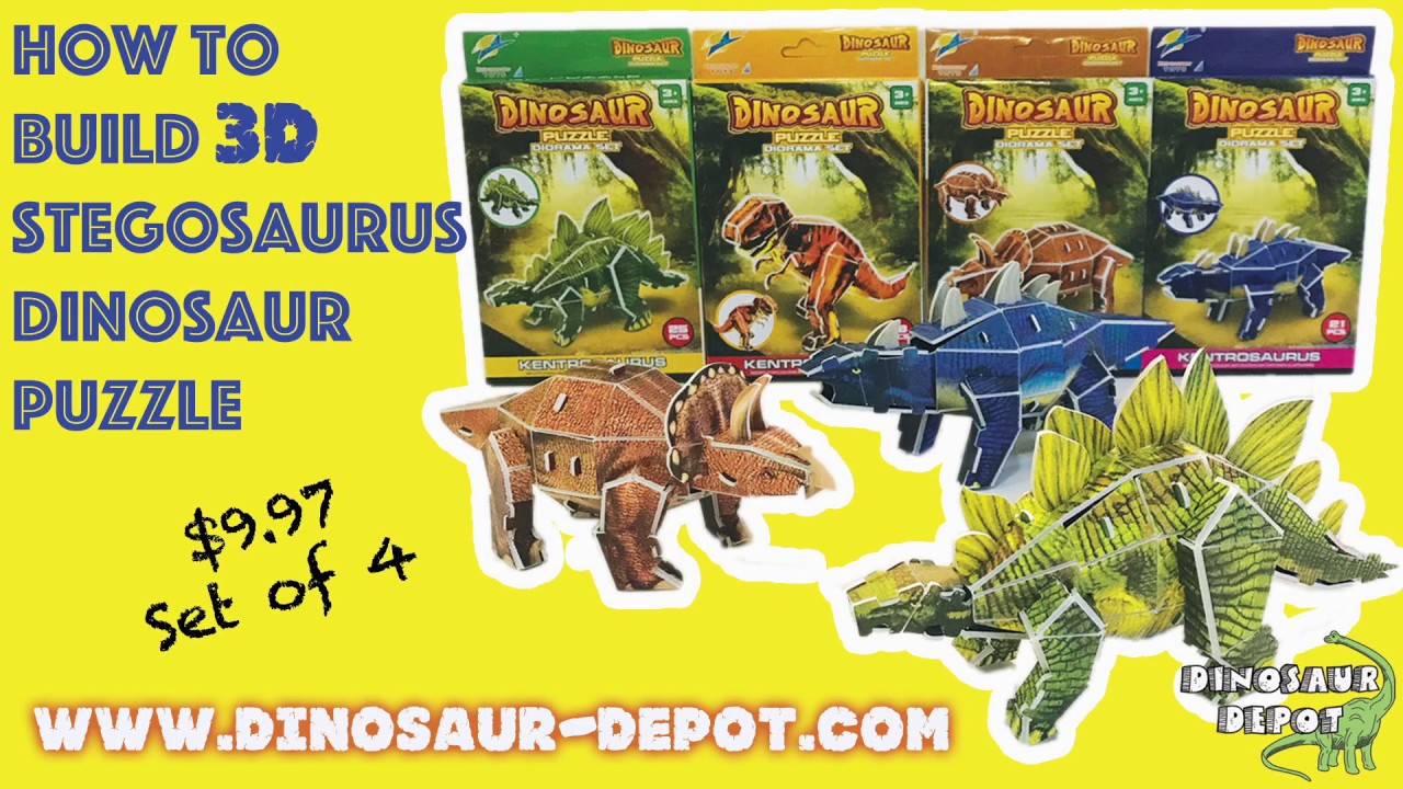 How to build 3D Dinosaur Puzzle: Stegosaurus - YouTube