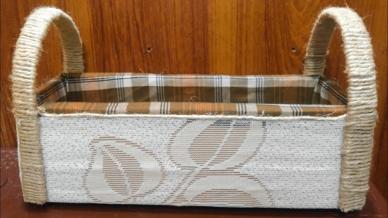 How to make beautiful storage basket with cardboard || Home decoration ...