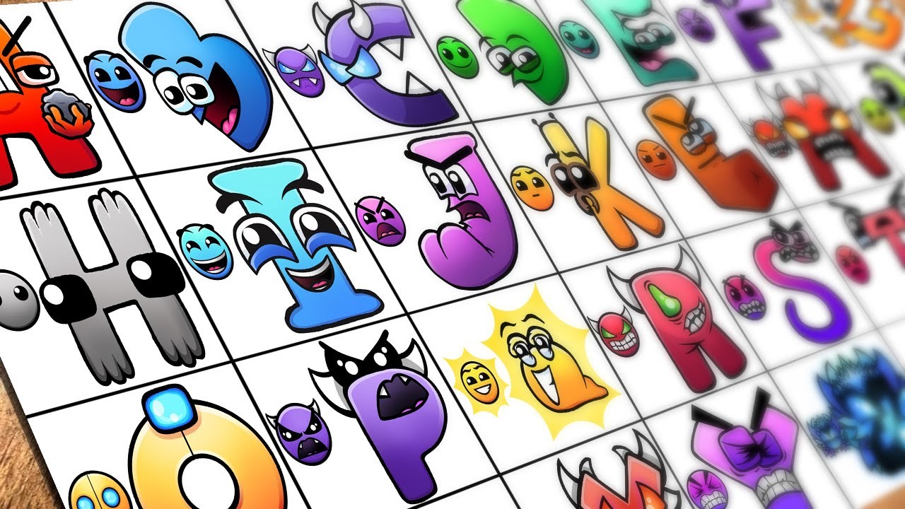 Drawing All GEOMETRY DASH Difficulty Faces (A-Z) / How to color ...