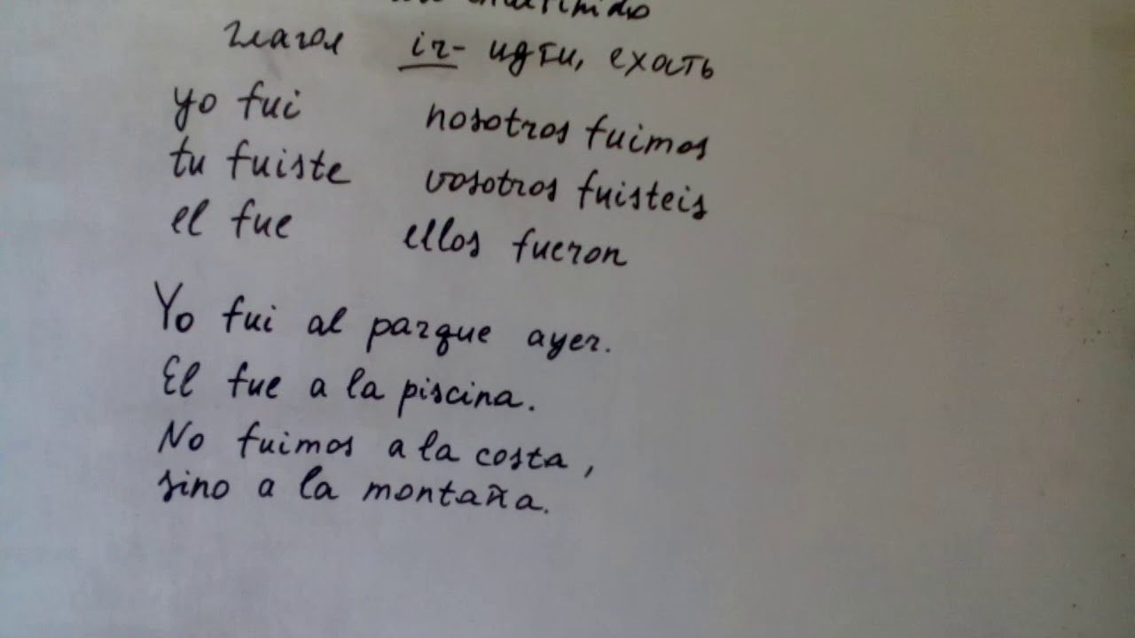 Espanol.Preterito indefinido.глагол ir - YouTube
