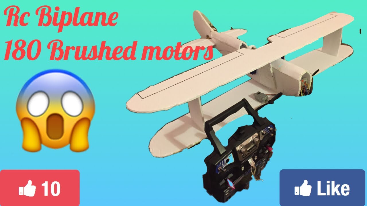 Rc Biplane 180 motors homemade foam board.. - YouTube