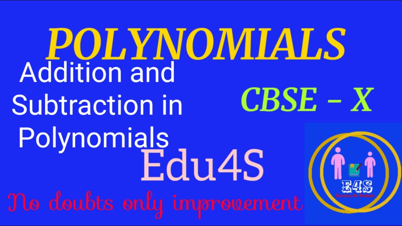 Polynomial addition/Polynomial subtraction/how to subtract polynomials ...