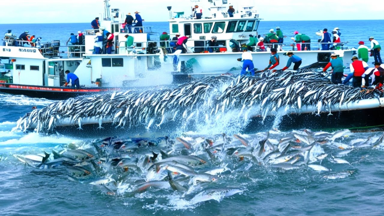Unbelievable European Fishermen Catch Hundreds of Tons Mackerel and Cod ...