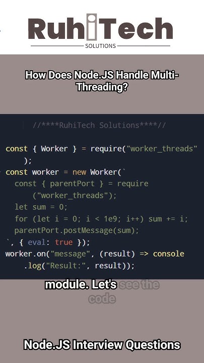 Node JS Handle Multi-Threading #nodejsinterviewquestions #nodejstutorial #nodejs #job # - YouTube
