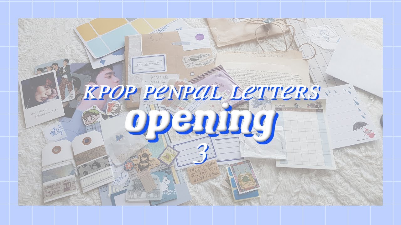 kpop penpal letters opening #3 | blue and birthday letters! - YouTube
