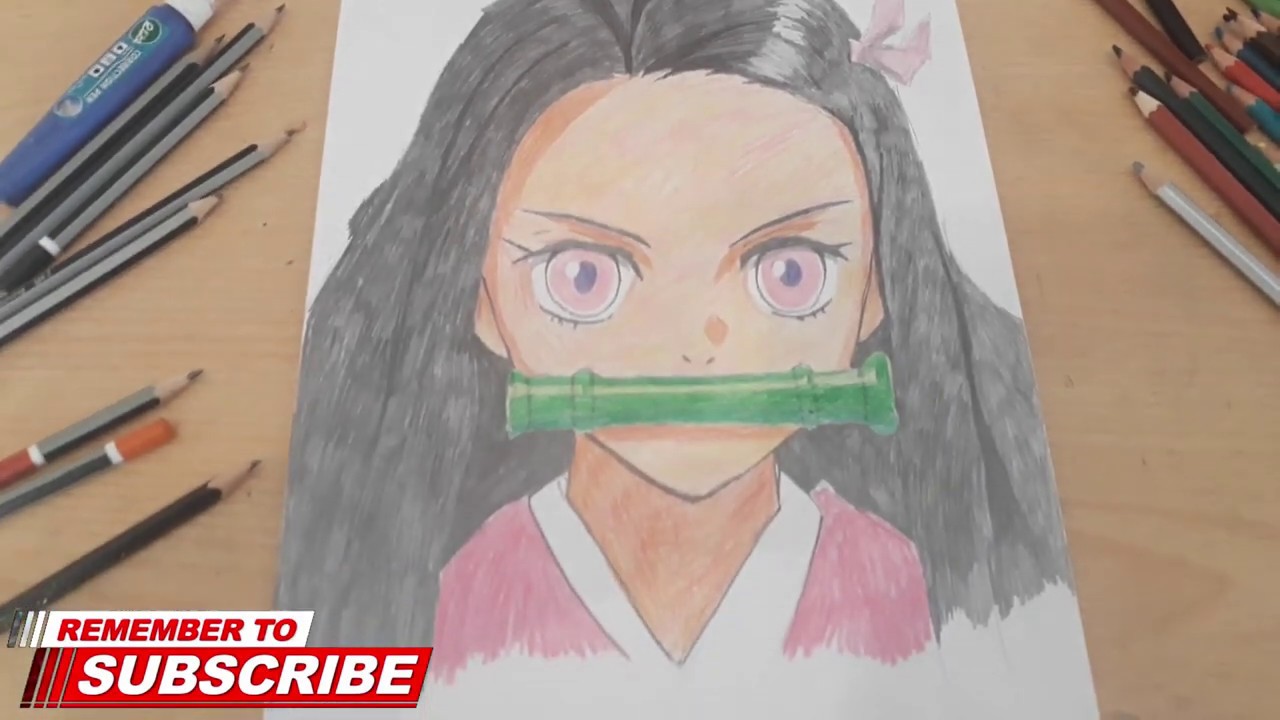 Drawing NEZUKO KAMADO [Kimetsu no Yaiba] (with cheap colors Less than 3 ...