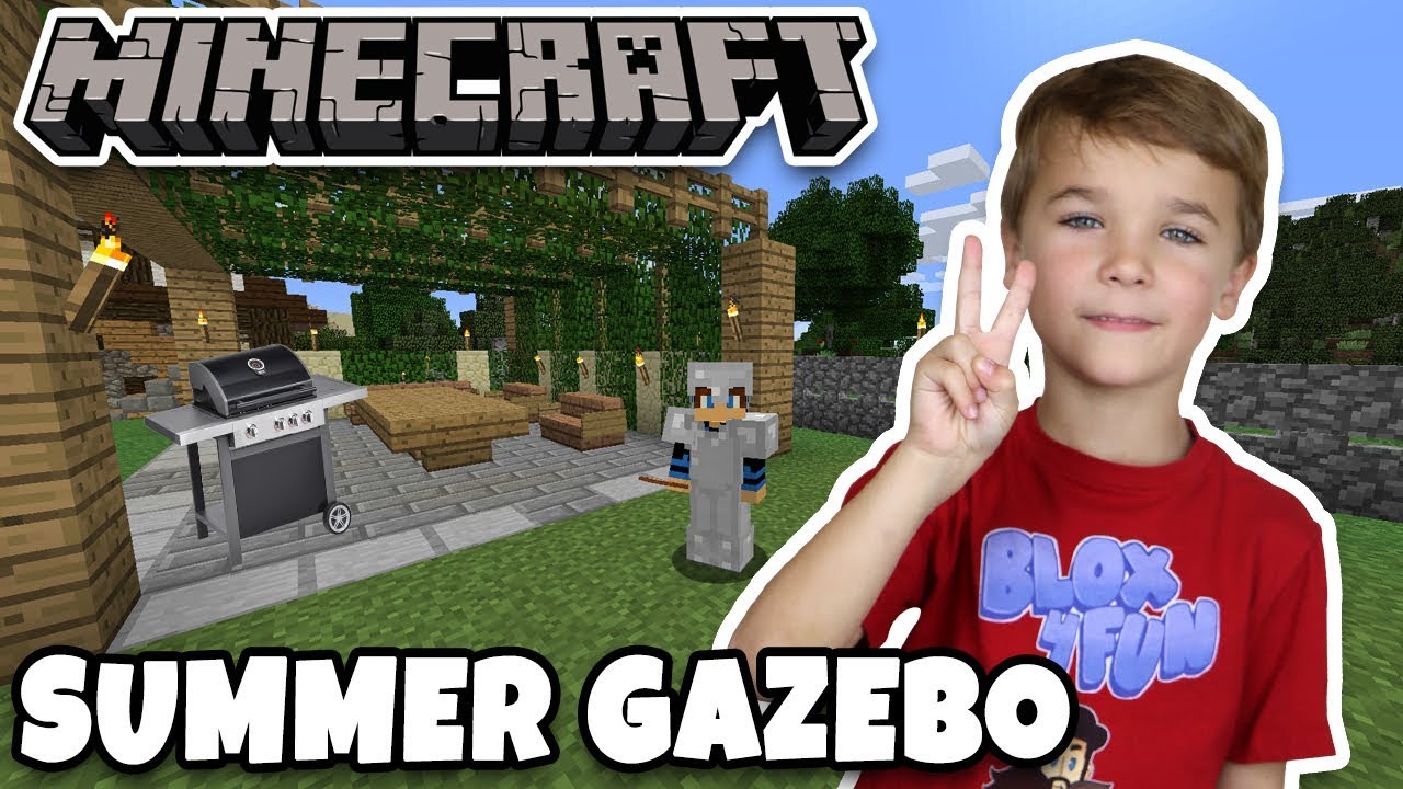 BUILDING A SUMMER GAZEBO FOR GRILLING PLACE in MINECRAFT SURVIVAL MODE ...