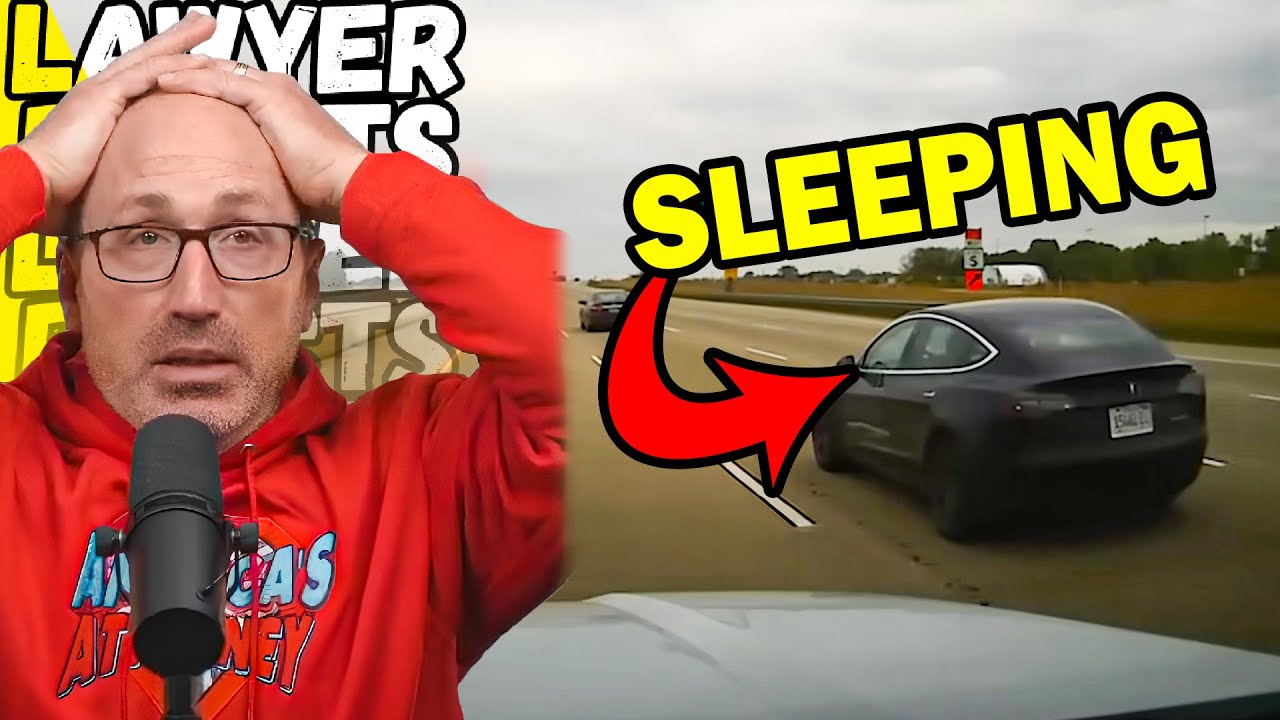 Sleeping while Tesla drives itself - YouTube
