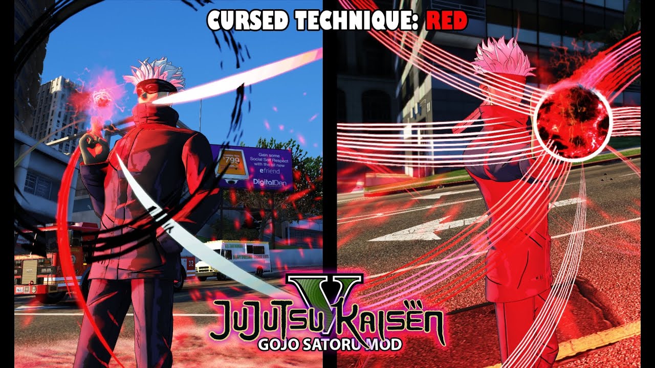 GTA 5 - Gojo Satoru MOD: Cursed Technique Lapse: RED test (Jujutsu ...