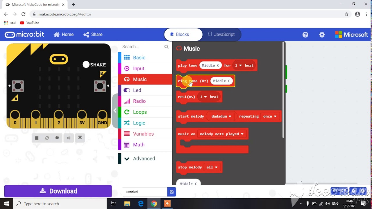สอนใช้ Micro:bit ทำเป็นเพลง - YouTube