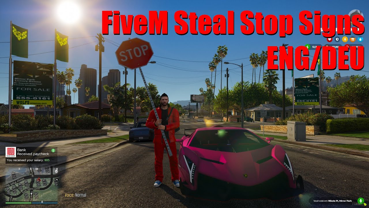 FiveM Steal Stop Signs ENG/DEU - YouTube