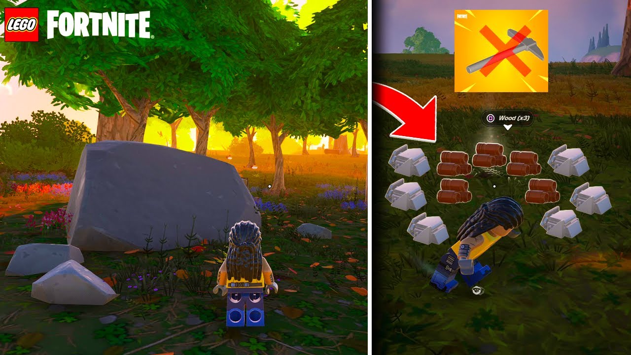 HOW TO FARM RESOURCES WITHOUT TOOLS IN LEGO FORTNITE! Easy Way to Gain ...