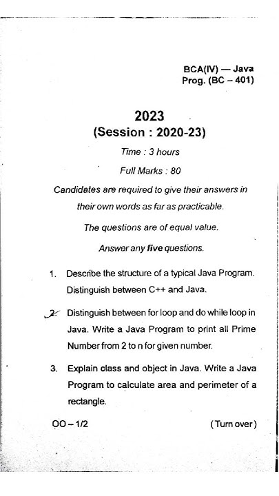 BCA 4th semester (2020-23) | Java programming #BCA #brabu #university # ...