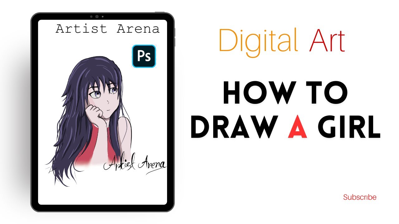 Digital art girl drawing | How to draw a girl by Photoshop | The Artist ...