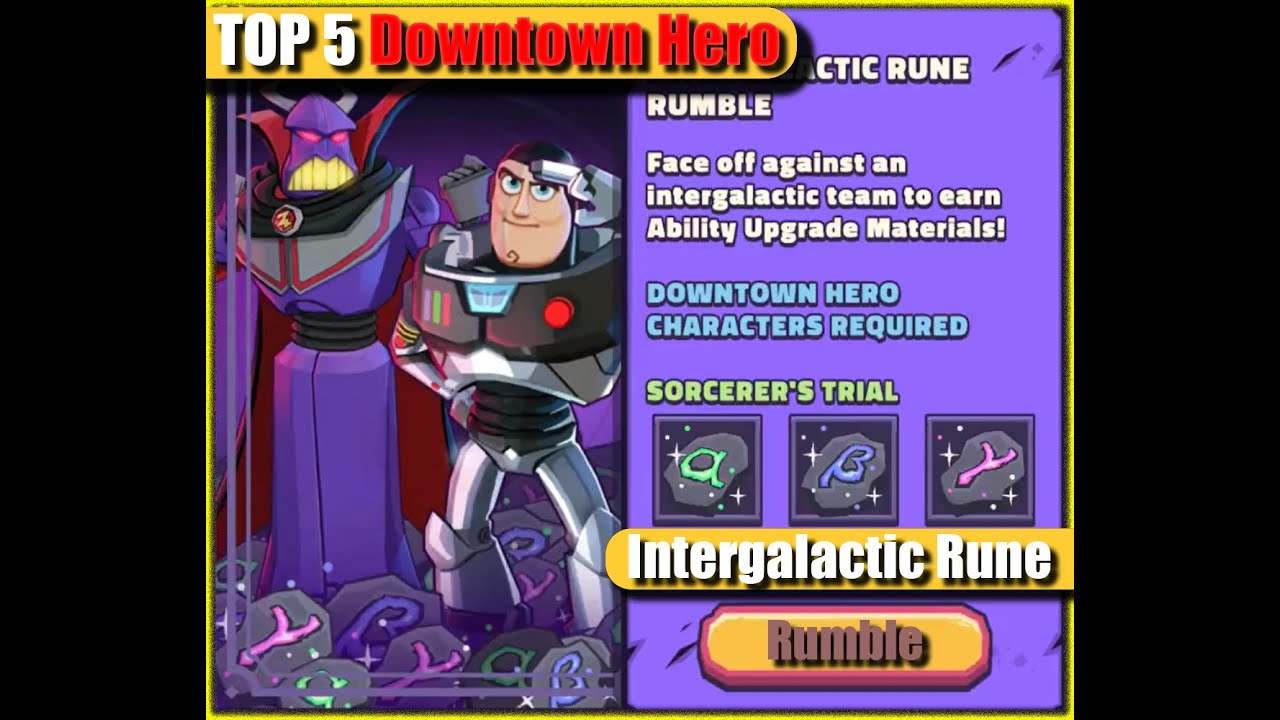 TOP 5 FARM-ABLE DOWNTOWN HERO - Intergalactic Rune Rumble - DISNEY ...