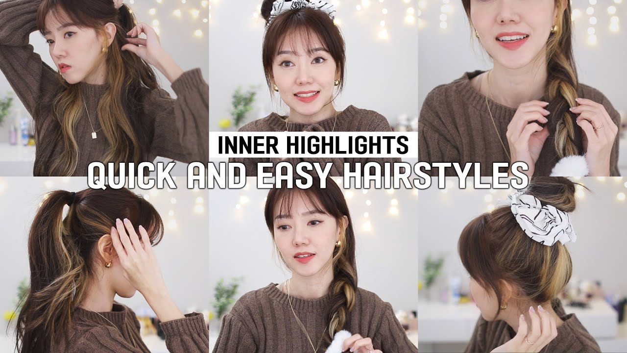 QUICK AND EASY KPOP HAIRSTYLE | INNER HIGHLIGHTS - YouTube