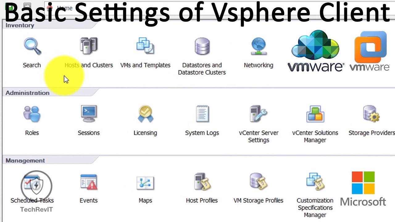 Overview of Vmware Vsphere Client Settings | Inventory | Administration ...